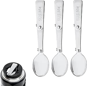 3 Pcs Folding Spoons for THERMOS FUNTAINER Food Jar 16 Oz, Spoon Replacement Staninless Steel ...