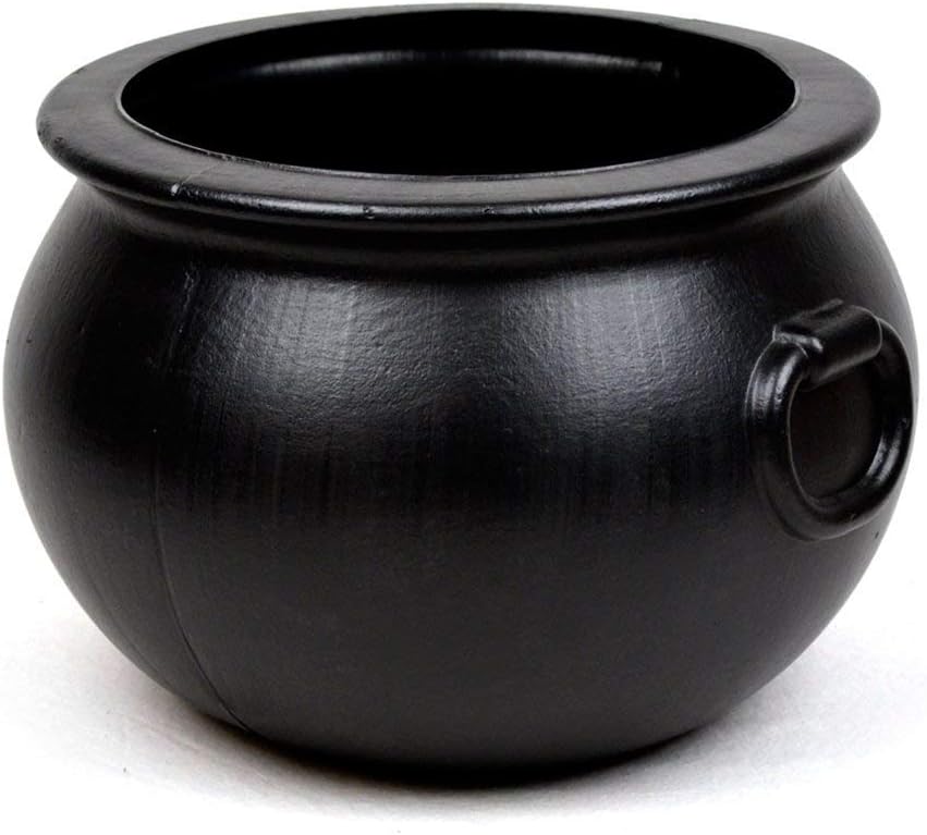 Amazon.com: Halloween Cauldron 12 Inch Black Plastic Party Accessory ...