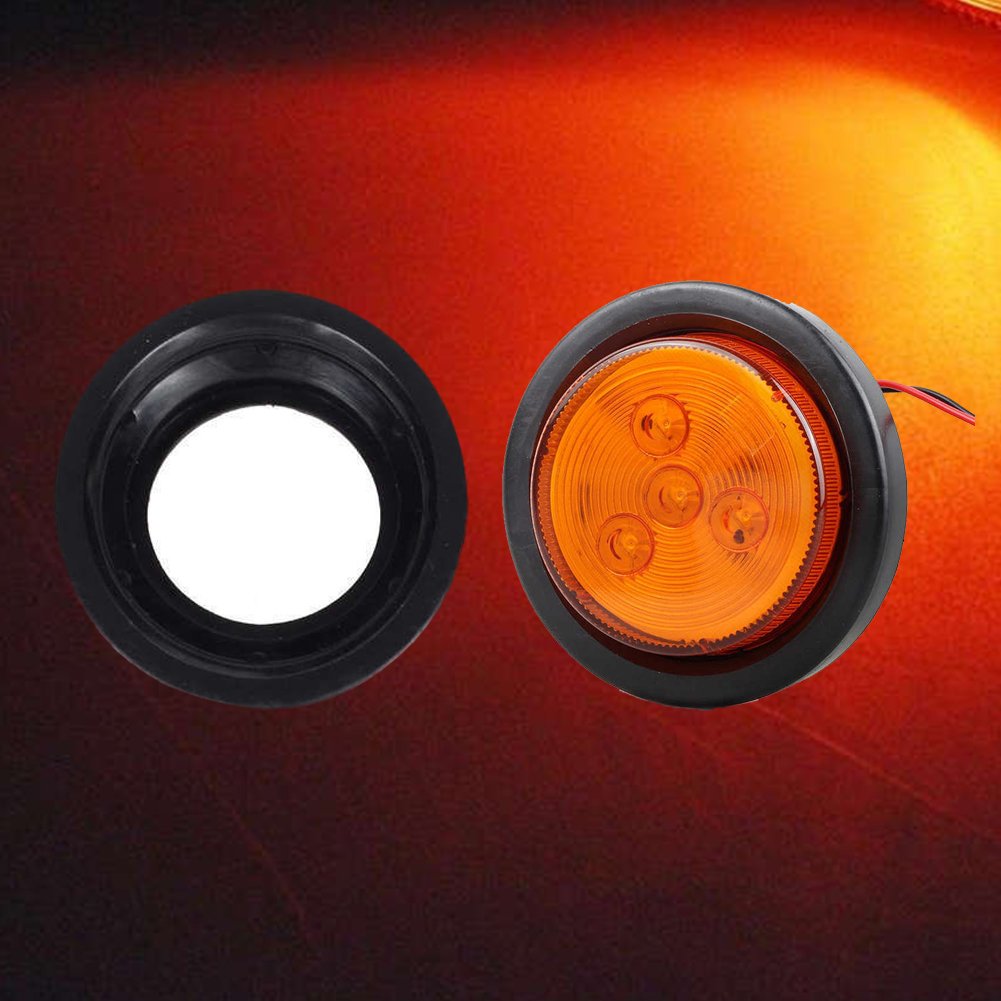 Snapklik.com : NEWSUN 5PCS 2.5 Round LED Trailer Side Lights, Amber ...