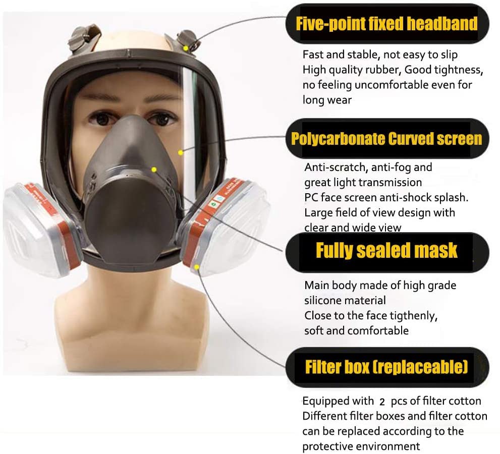 3M Reusable Half Face Mask Large 6300 SJL Replacement Lens For 6000 ...