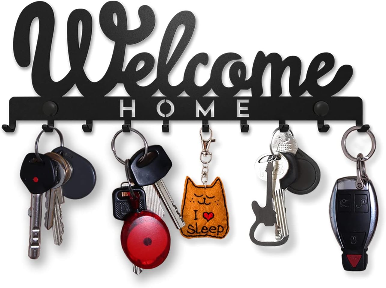 Amazon.com: SirHoldeer Key Rack for Wall, Black Key Holder for Wall ...