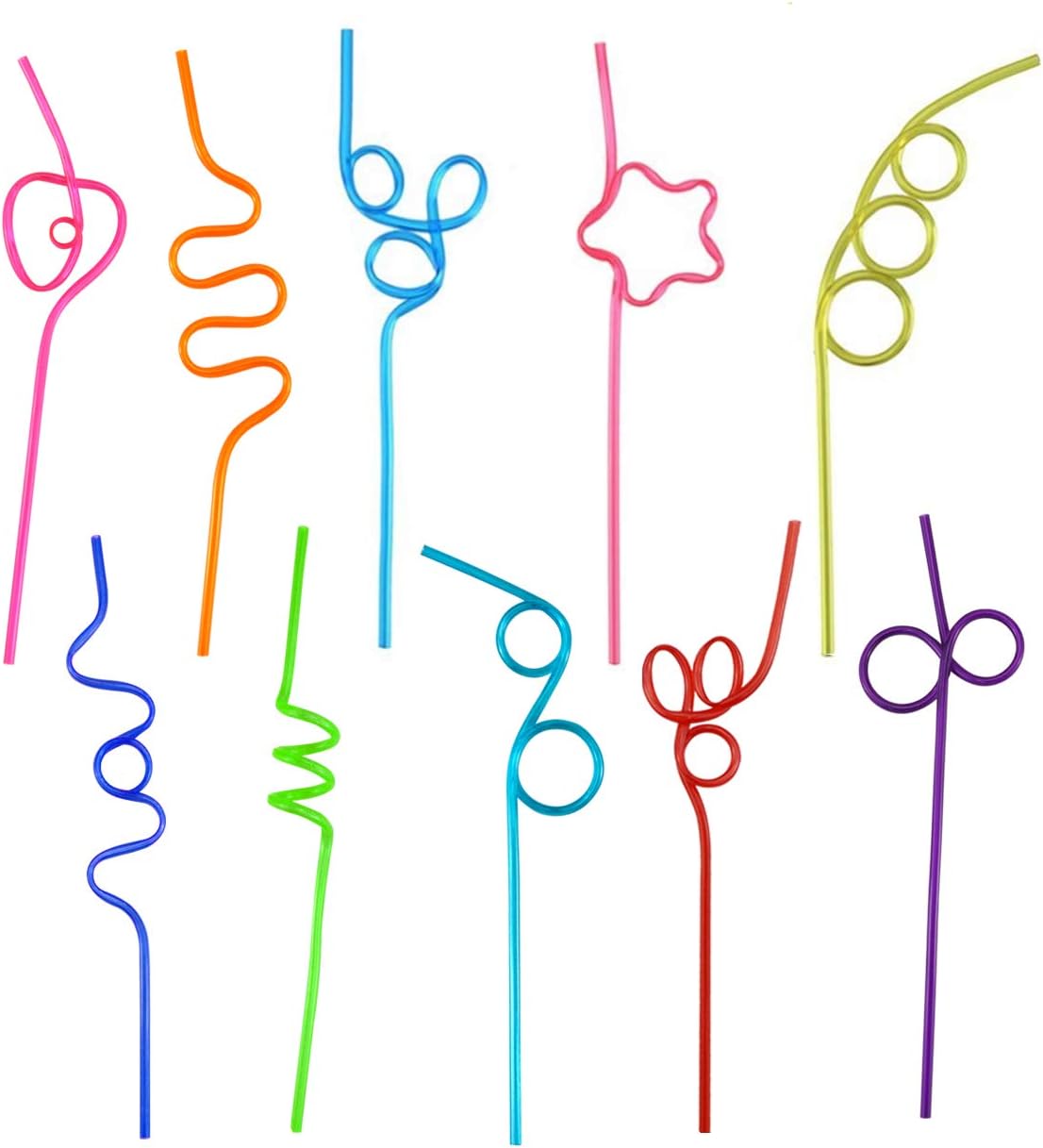 Amazon.com: DLOnline Pack of 60 Crazy Loop Straws, Crazy Reusable ...