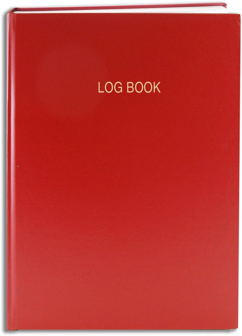 Amazon.com : BookFactory Red Log Book/Multipurpose Log Book - 120 Blank ...