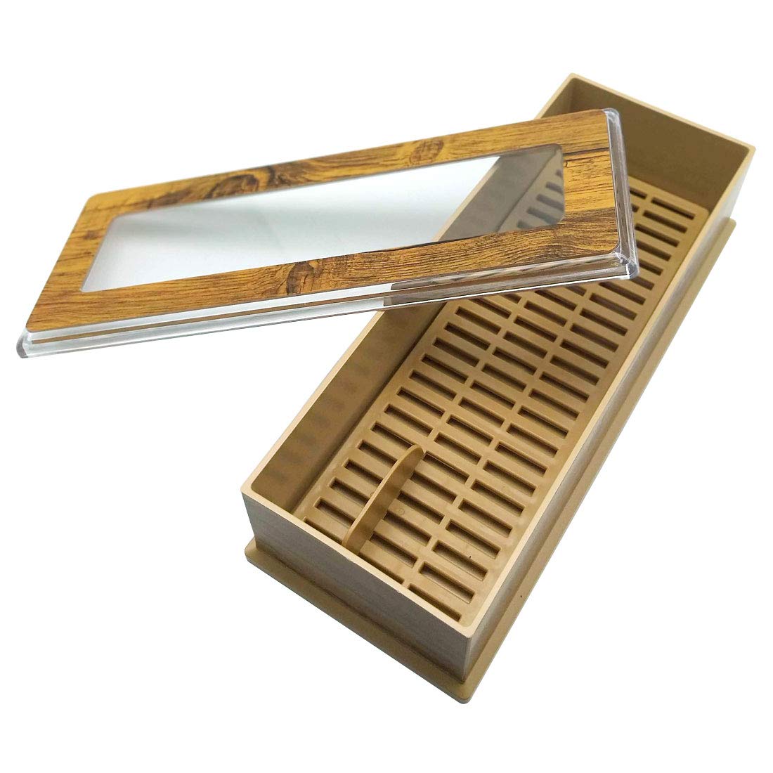 Amazon.com - Plastic Utensil Holder With Divider and Lid Tableware ...