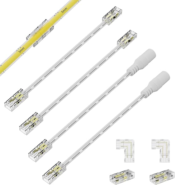 PAUTIX 5mm Connectors for 2-pin COB LED Strip Light,2pcs Gapless ...