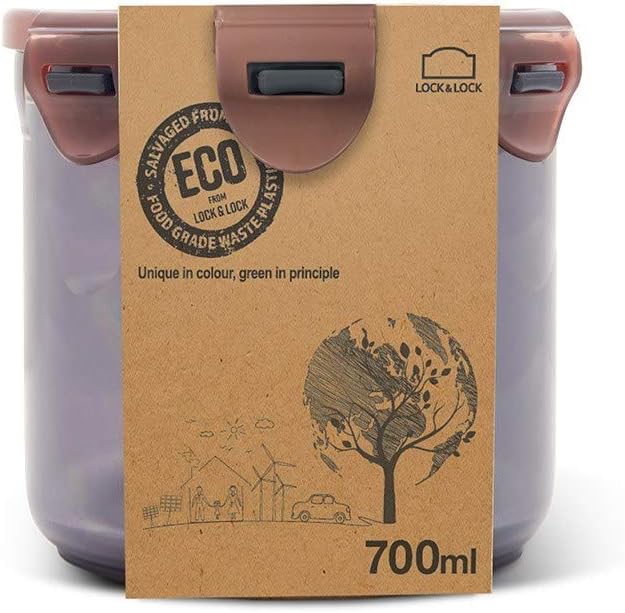 LocknLock Eco Round Tall Storage Container, 700 ml Capacity: Containers ...