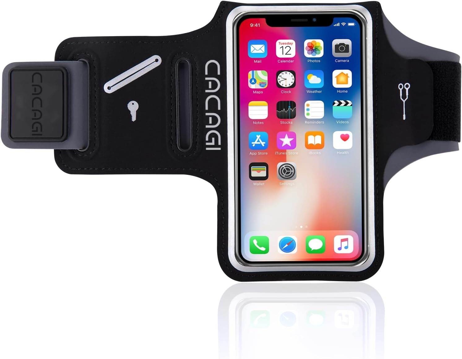 Amazon.com: Running Phone Holder, Sweatproof Sports Arm Band with Key ...