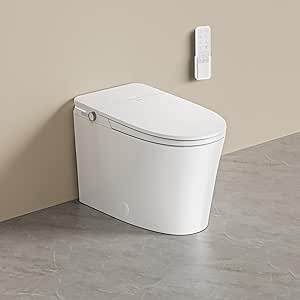 Rivix Smart Toilet with Built-in Bidet Seat,Elongated Toilet with Warm ...