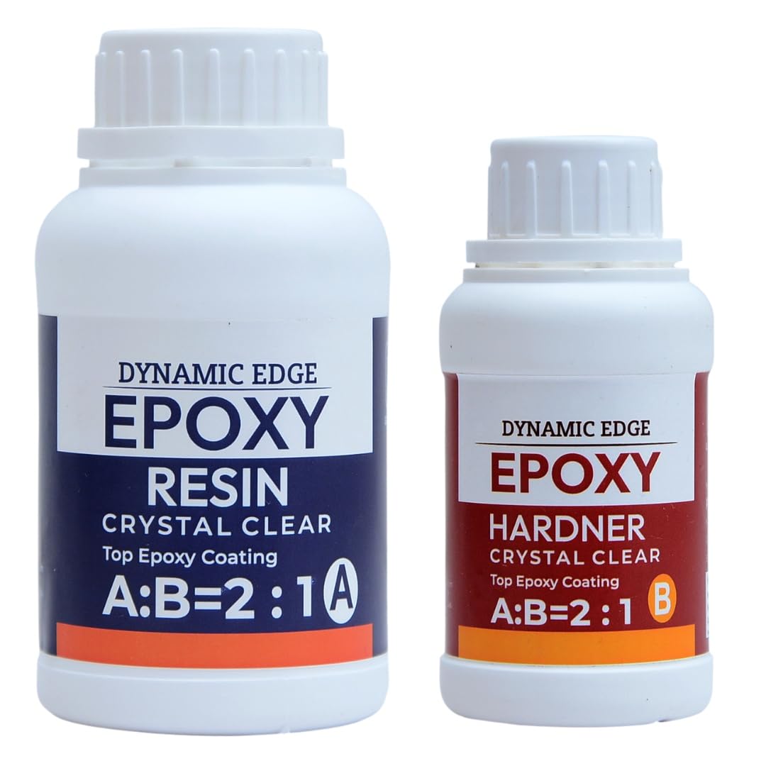 DYNAMIC EDGE - Epoxy Resin - 2:1 Epoxy Resin and Hardener Art Kit 150 gm, Crystal Clear Resin ...