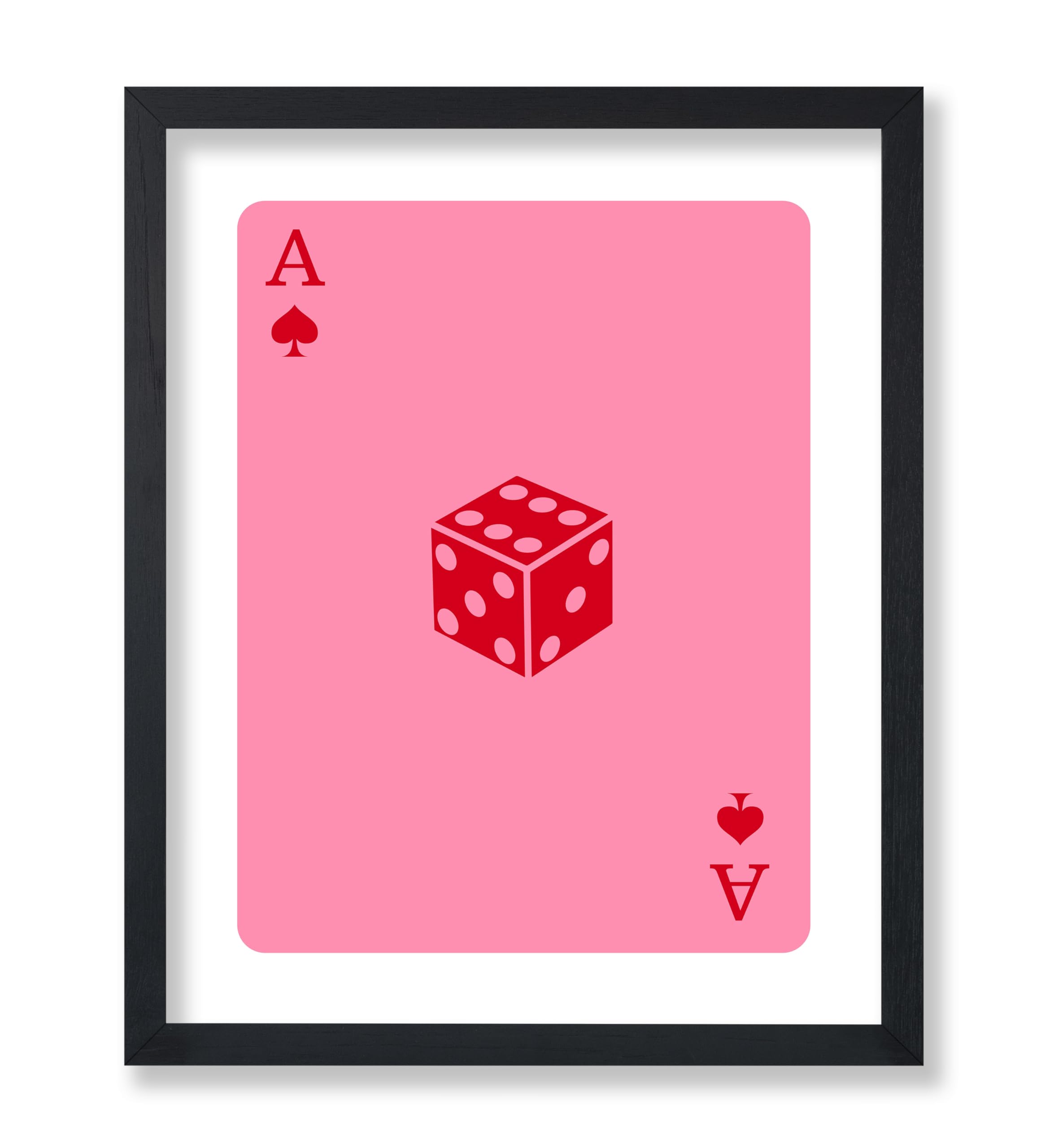 Amazon.com: Poster Master Ace of Spades Poster - Retro Pink Dice Print ...