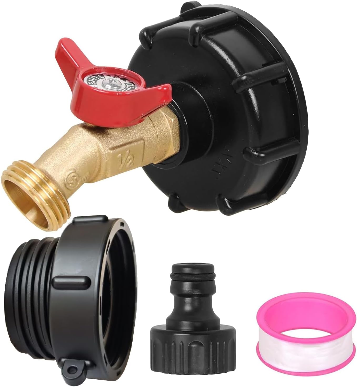 IBC Tote Adapter 2.44" Fine Thread Hose Adapter for 275-330 Gallon IBC ...