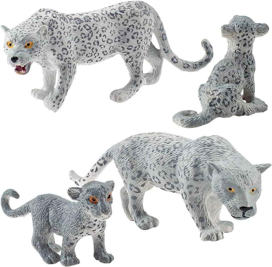 Buy Realistic Leopards Figurines Toys,Snow Leopard Animal Figurine,Snow ...