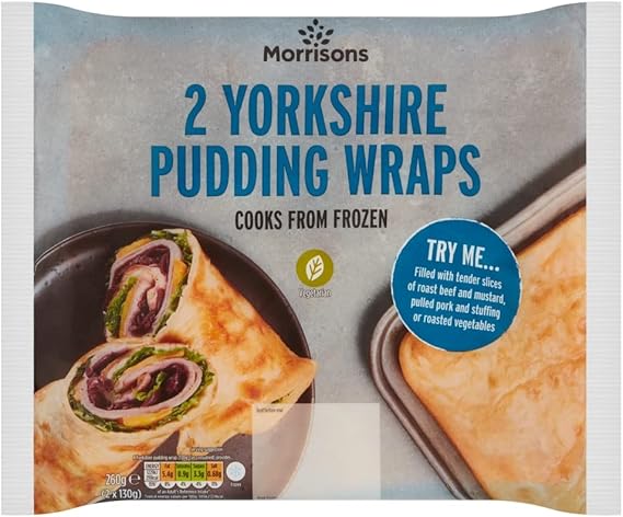Morrisons Yorkshire Pudding Wraps Twin Pack, 260g (Frozen) : Amazon.co ...