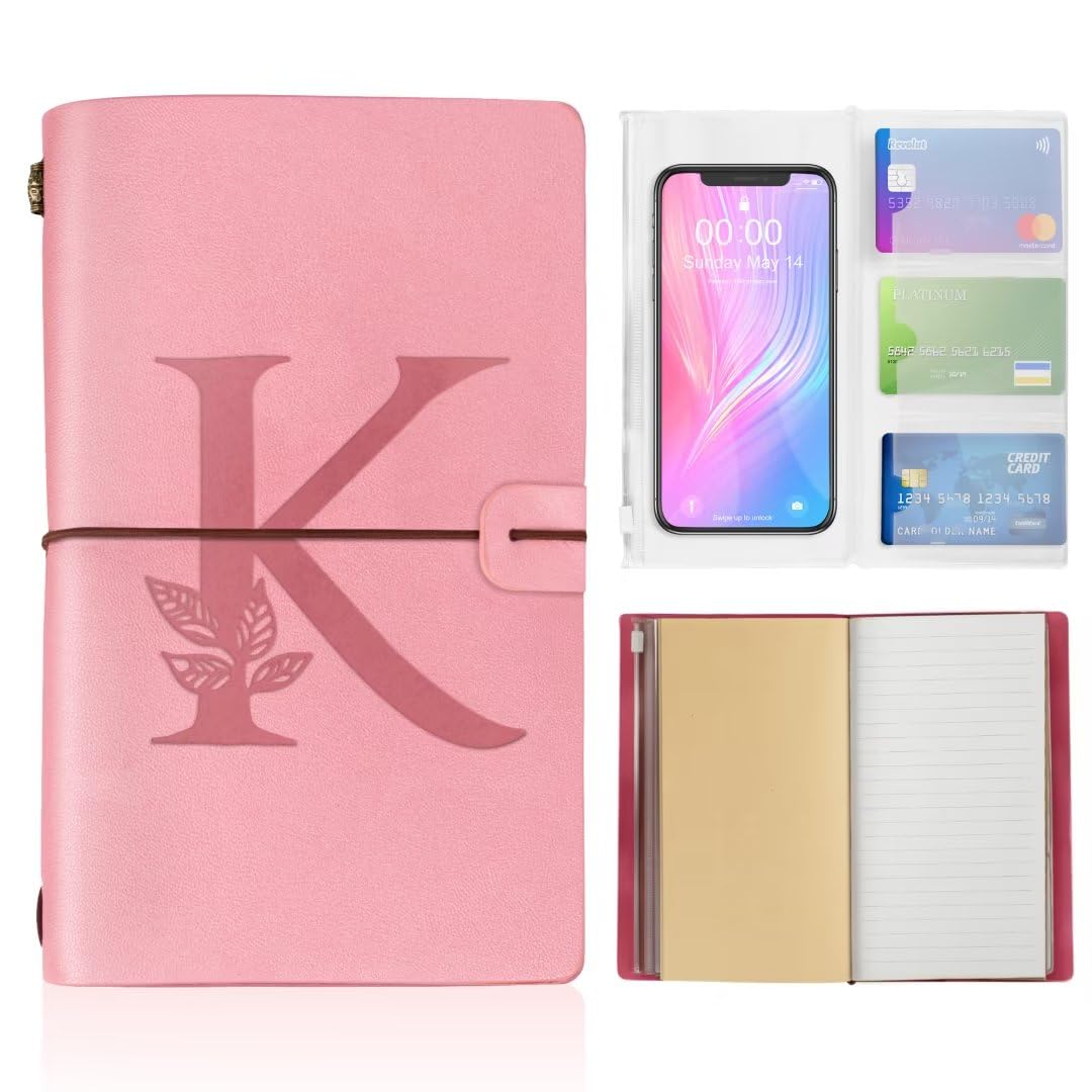 Amazon.com : AUNOOL Initial Journal for Women, Leather Monogrammed ...