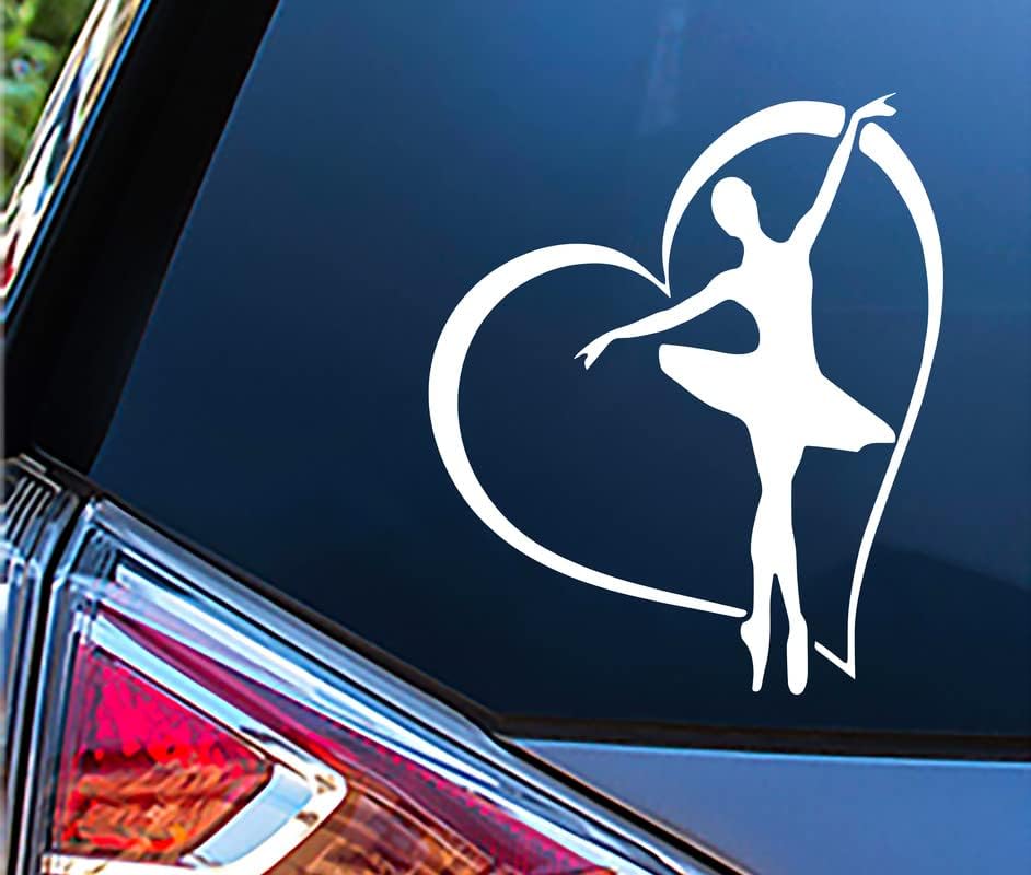 Amazon.com - Ballerina Dancing Heart Love Ballet Girl Vinyl Decal ...