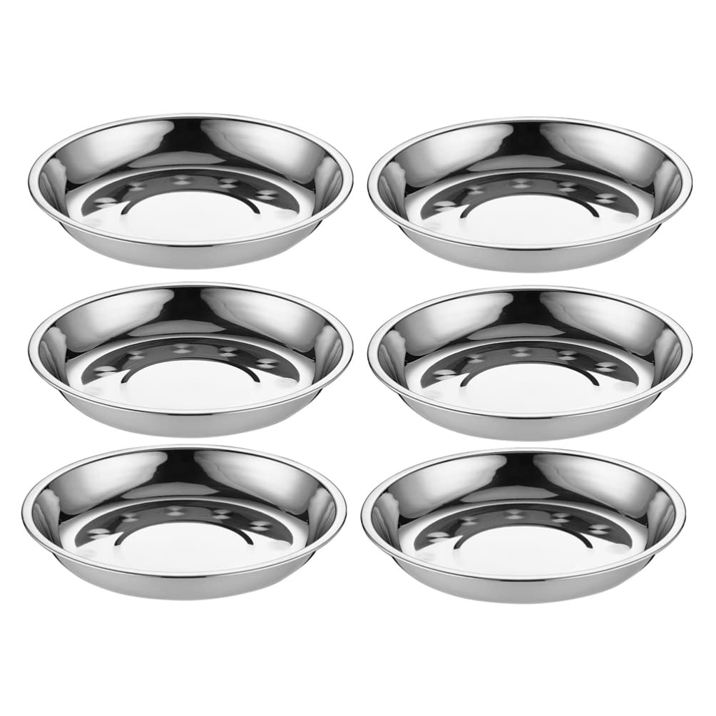 Amazon.com | Hemoton 6-Piece Stainless Steel Round Plates, (7inch /18cm ...