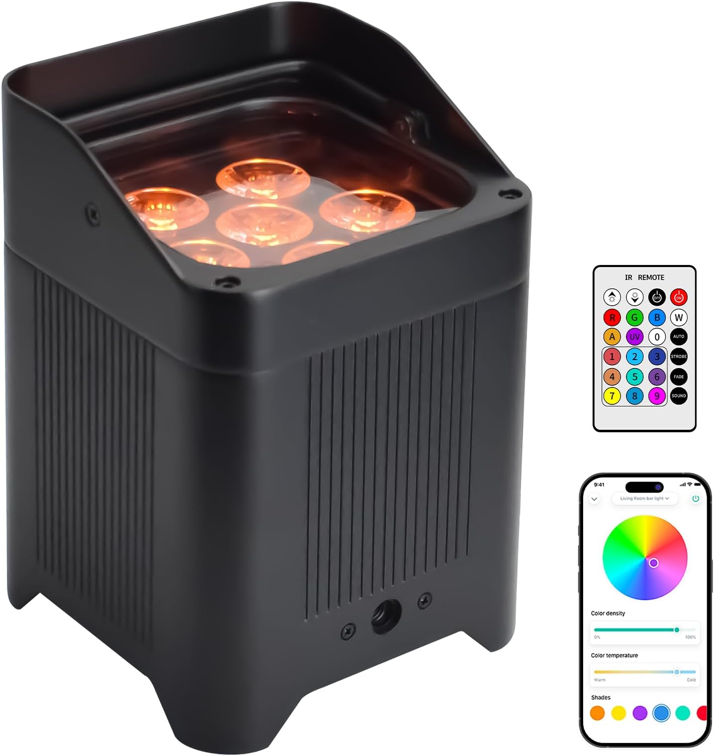 Amazon.com: 6x18W 6 in 1 Uplights Battery Rechargeable Uplight DMX APP ...