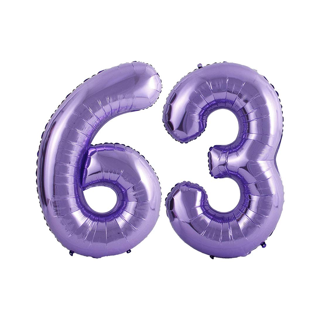 Number 63 Purple Foil Jumbo Digital Mylar Balloons, 40inch 63rd ...
