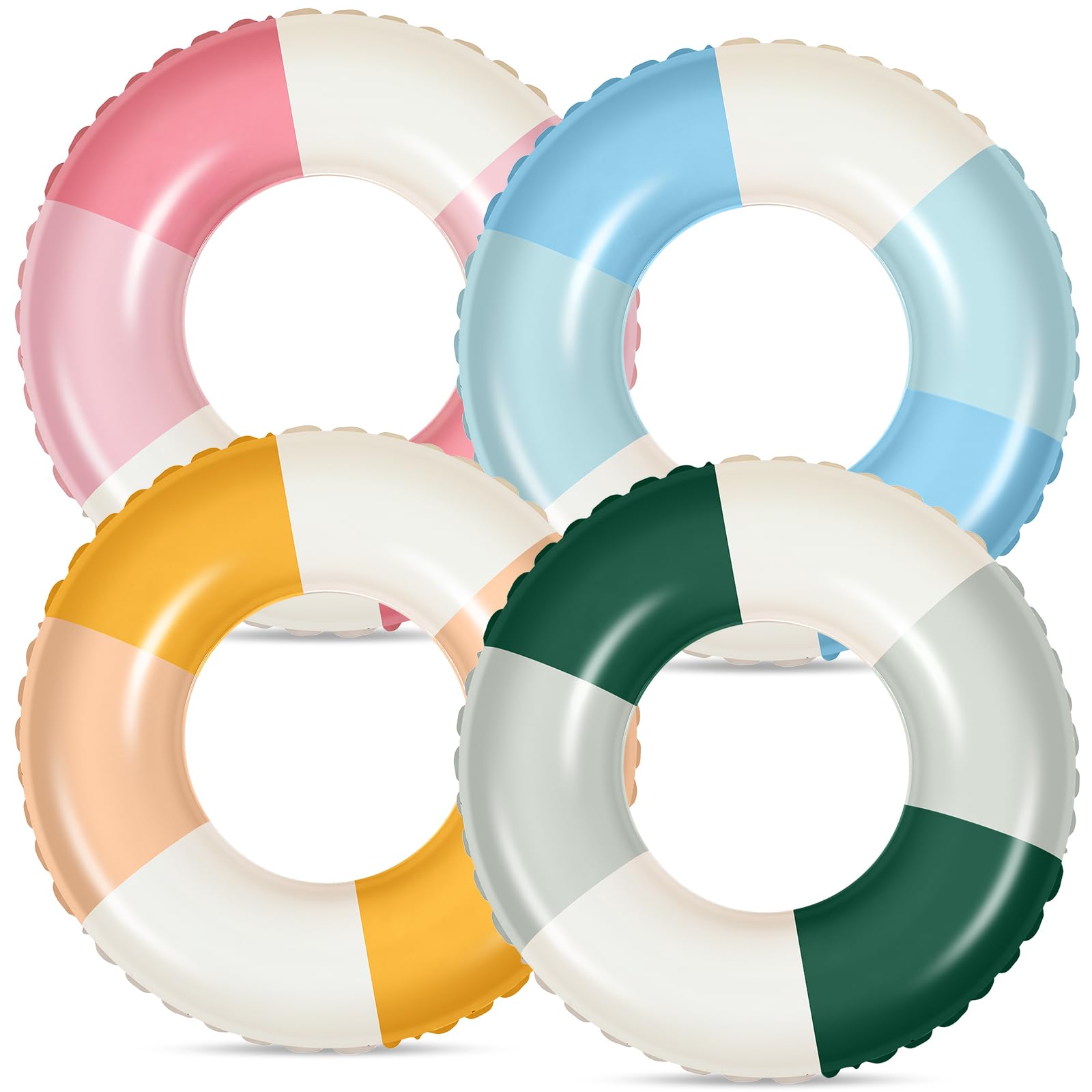 Amazon.com: Wettarn 4 Pcs Pool Tubes with Fun Prints, Inflatable Floats ...