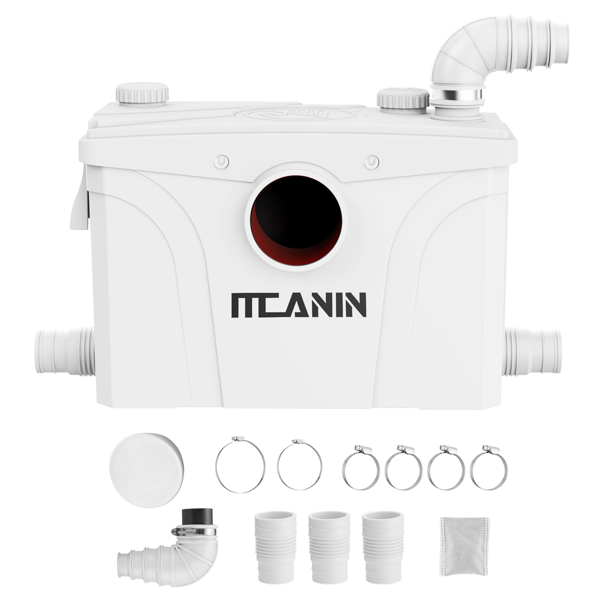 800W Macerator Pump, Macerating Pump for Basement with 4 Water Inlets ...