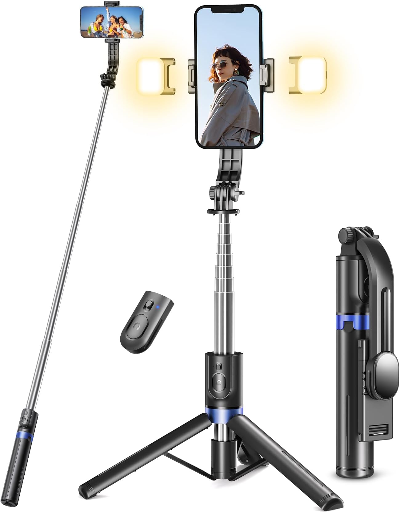 Auto Face Tracking Handy Stativ,360° Drehung Selfie Stick Stativ für ...