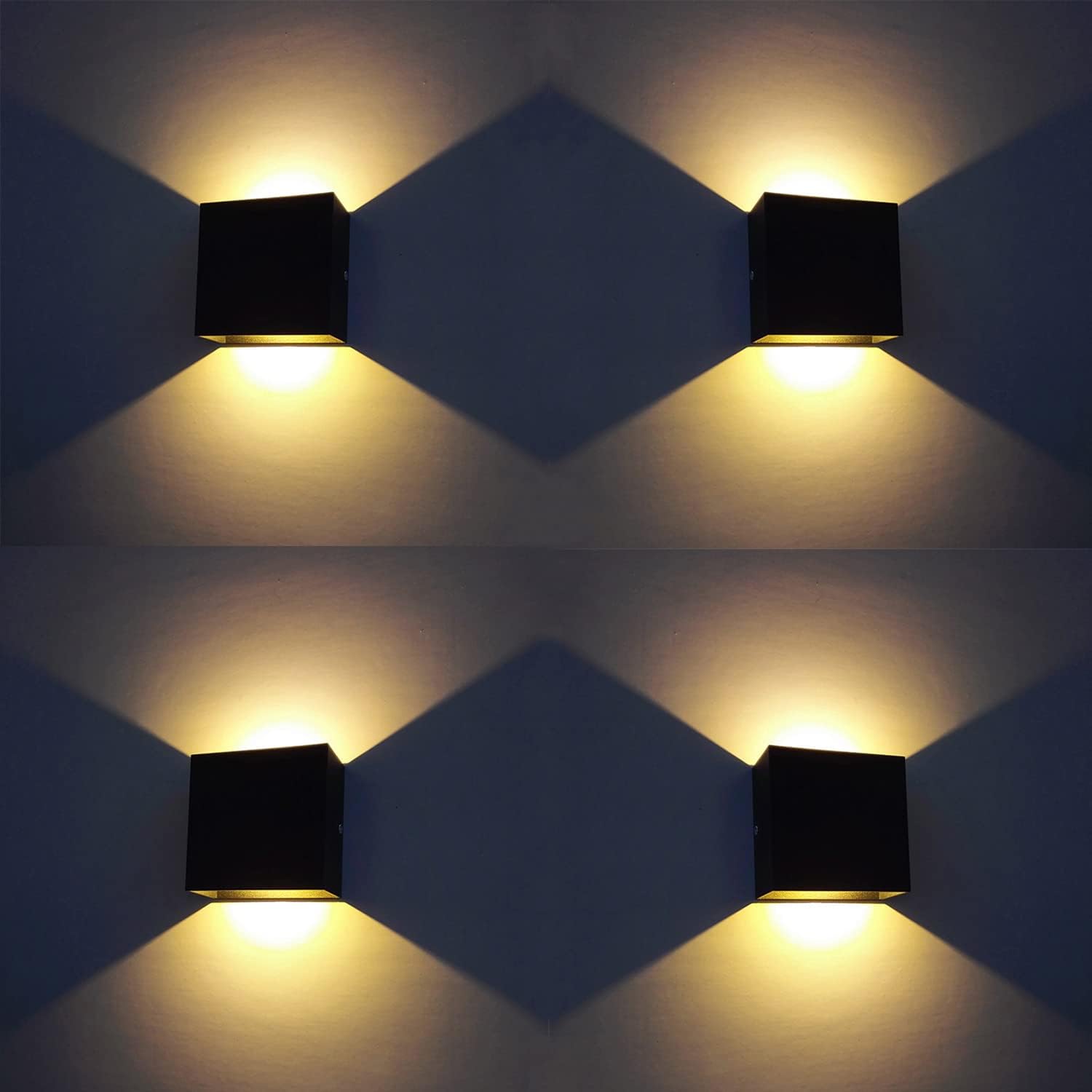 3 Piezas Lámpara Interior Exteriores LED Luces de Pared, 12W Blanco ...