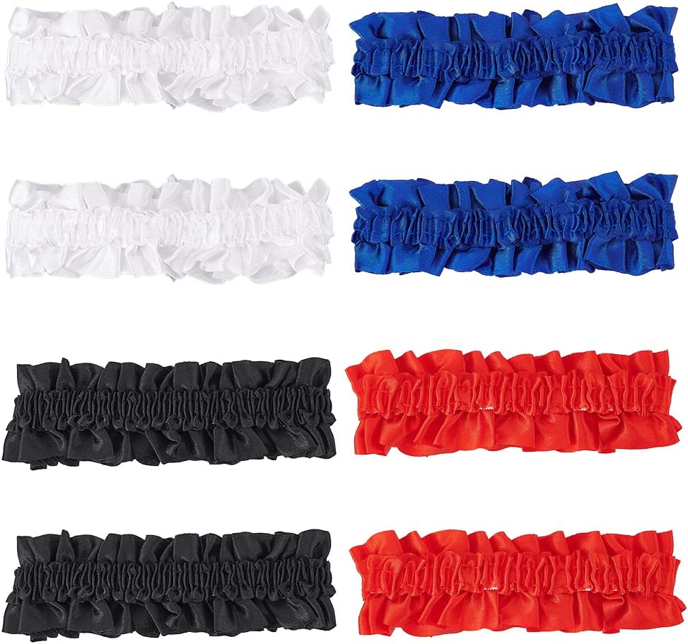 AHANDMAKER 4 Pairs 20s Armband Garter, Elastic Ruffles Shirt Sleeve ...