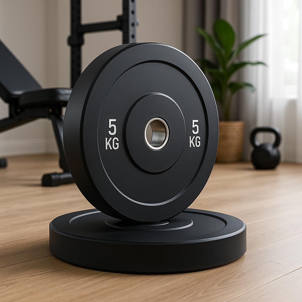 Kizlo Rubber Weight Plates | Standard 28mm Hole Barbell Plates for Home ...