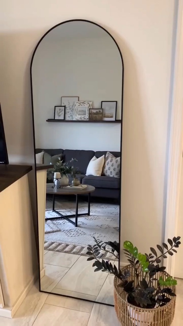 Full Length Mirror HARRITPURE 58x18 Inch Arched - Free Standing Leaner ...