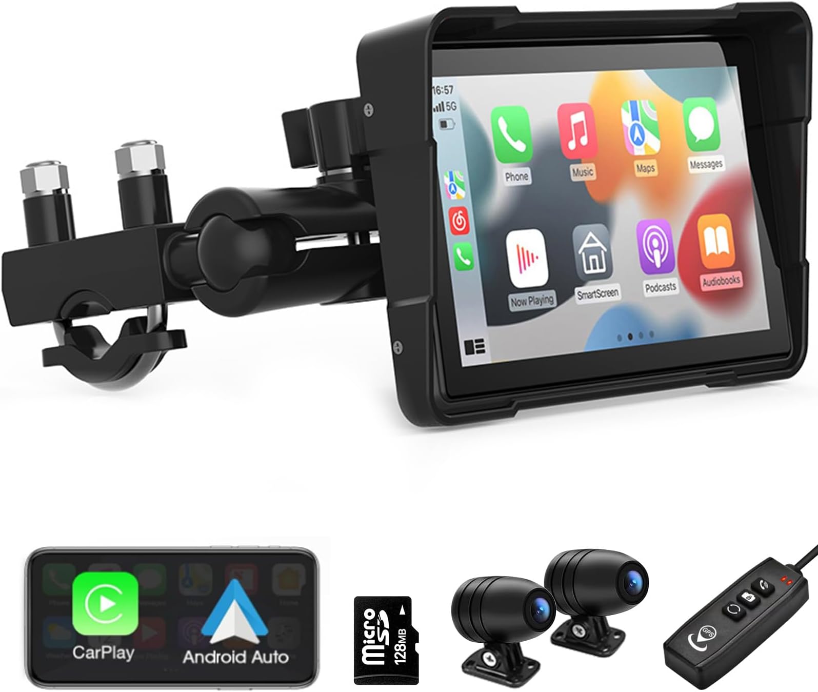 Amazon.com: Wireless Carplay for Motorcycle, 5 inch CarPlay & Android ...