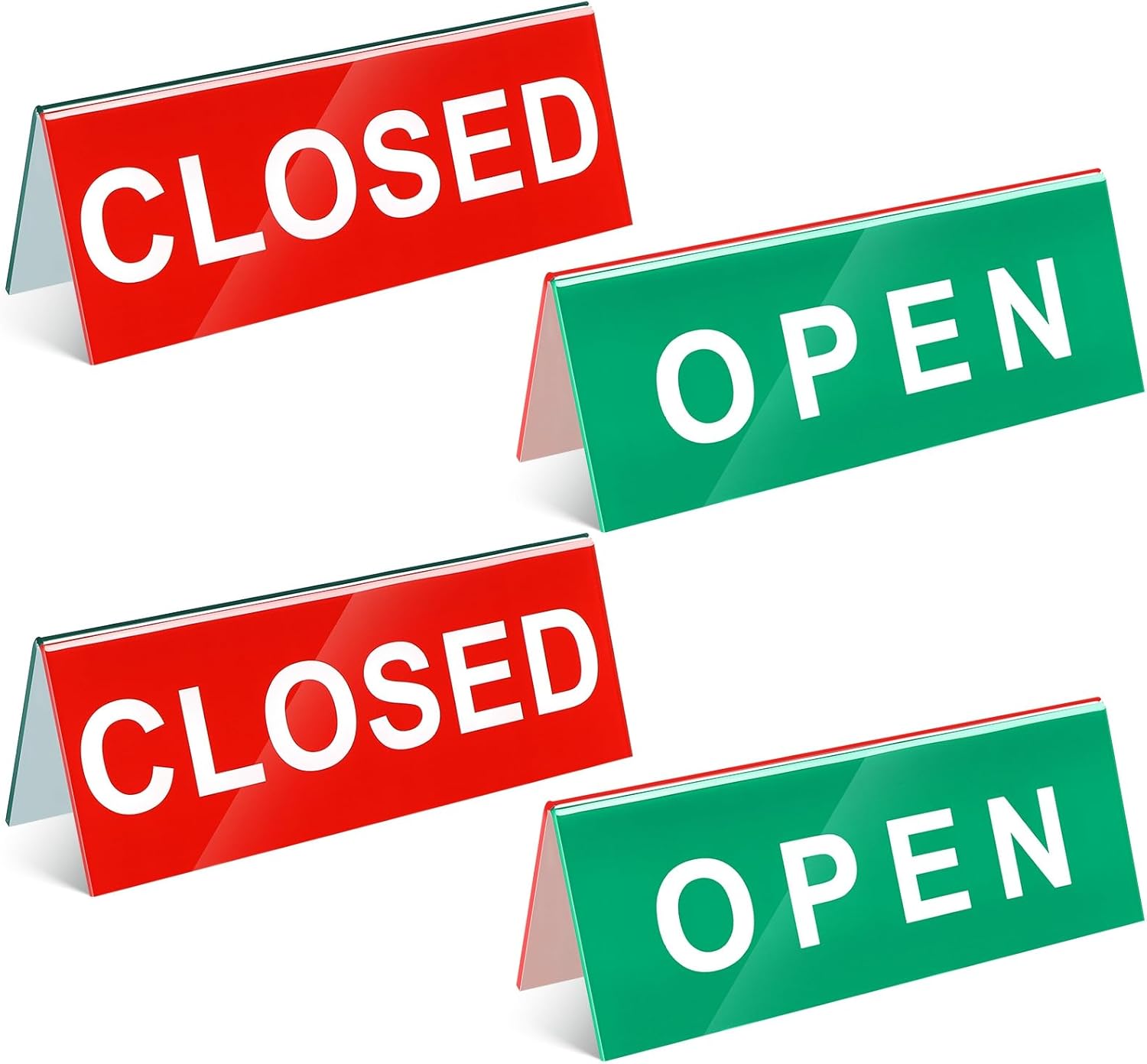Amazon.com : Wenqik 4 Pcs Open Closed Sign for Desk Business Tabletop ...