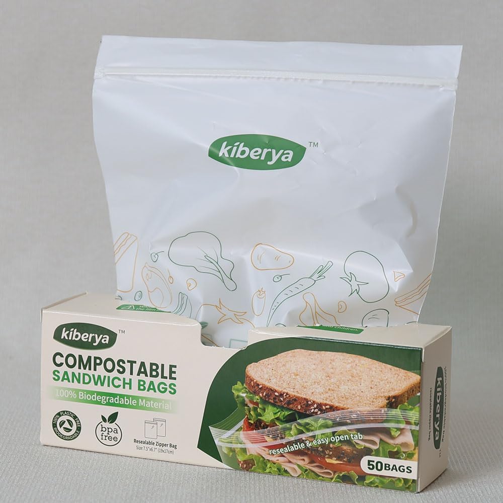 Amazon.com: Compost Sandwich Bags With Resealable Zip Lock,Reuseable ...