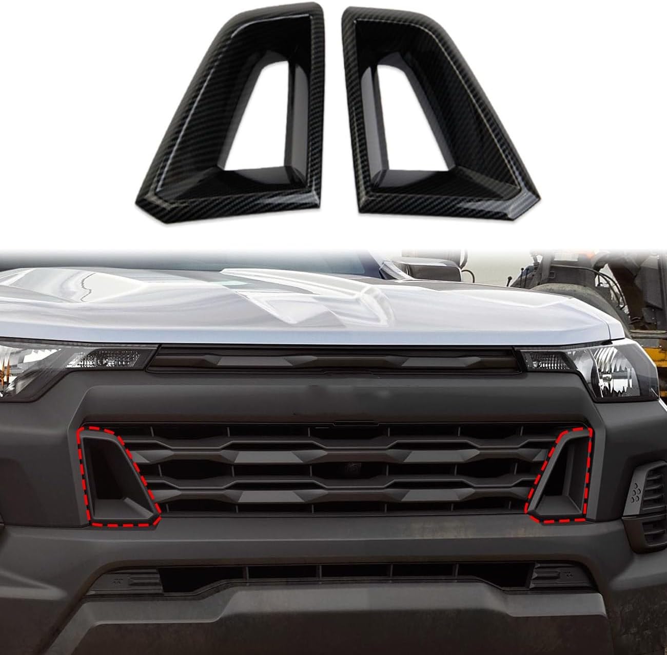 Amazon.com: Korlot Carbon Fiber Style Front Bumper Trim Grille Side ...