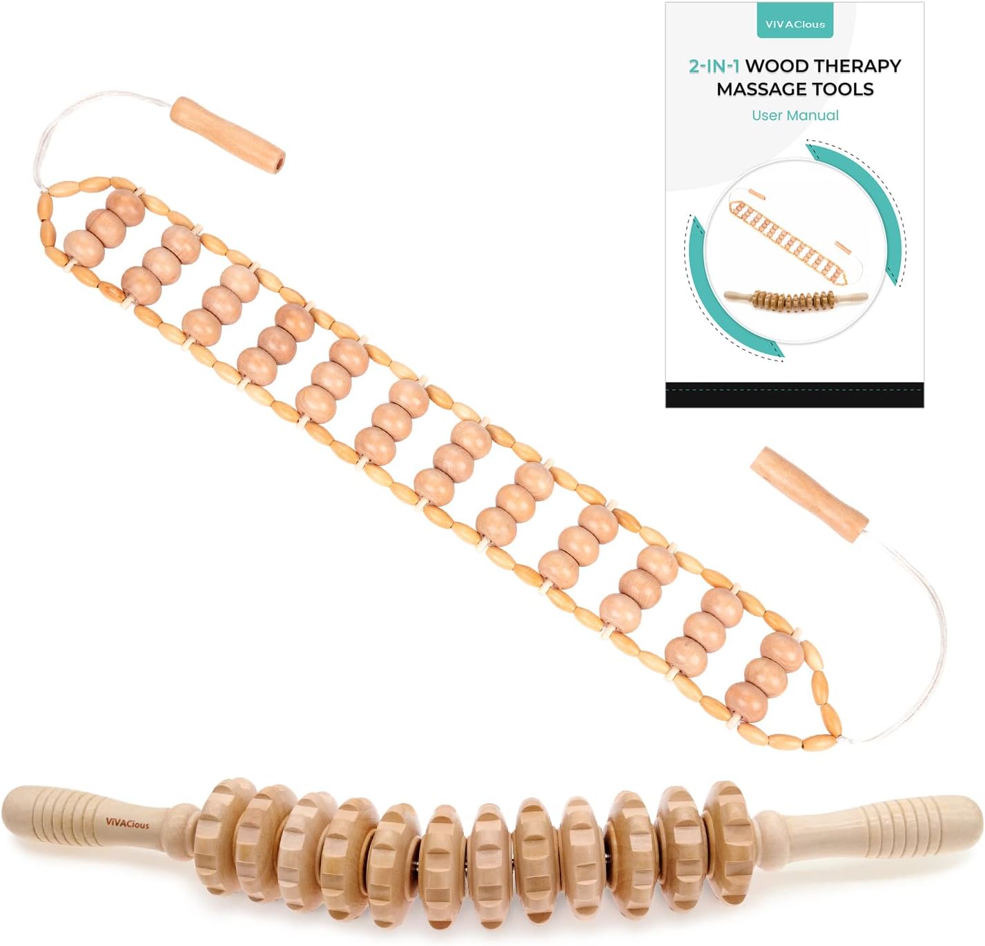 Amazon.com: Wooden Massage Roller Wood Therapy Massage Tools for Body ...