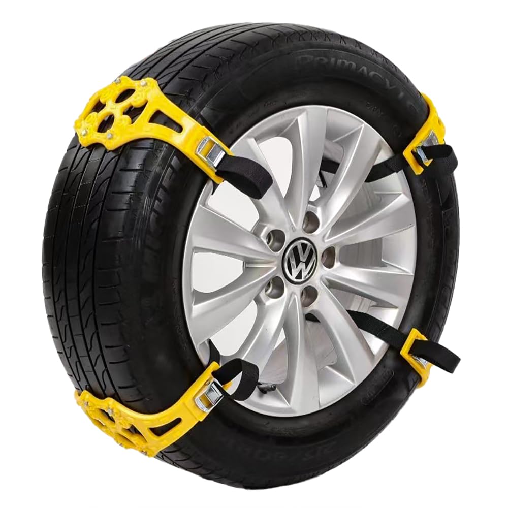Amazon | タイヤチェーン スノーチェーン 非金属 8本セット サイズ調節可能 165-265mm対応 緊急応急 ジャッキアップ不要 冬場 雪道 悪路 アイスバーン 凍結 スリップ 事故 ...