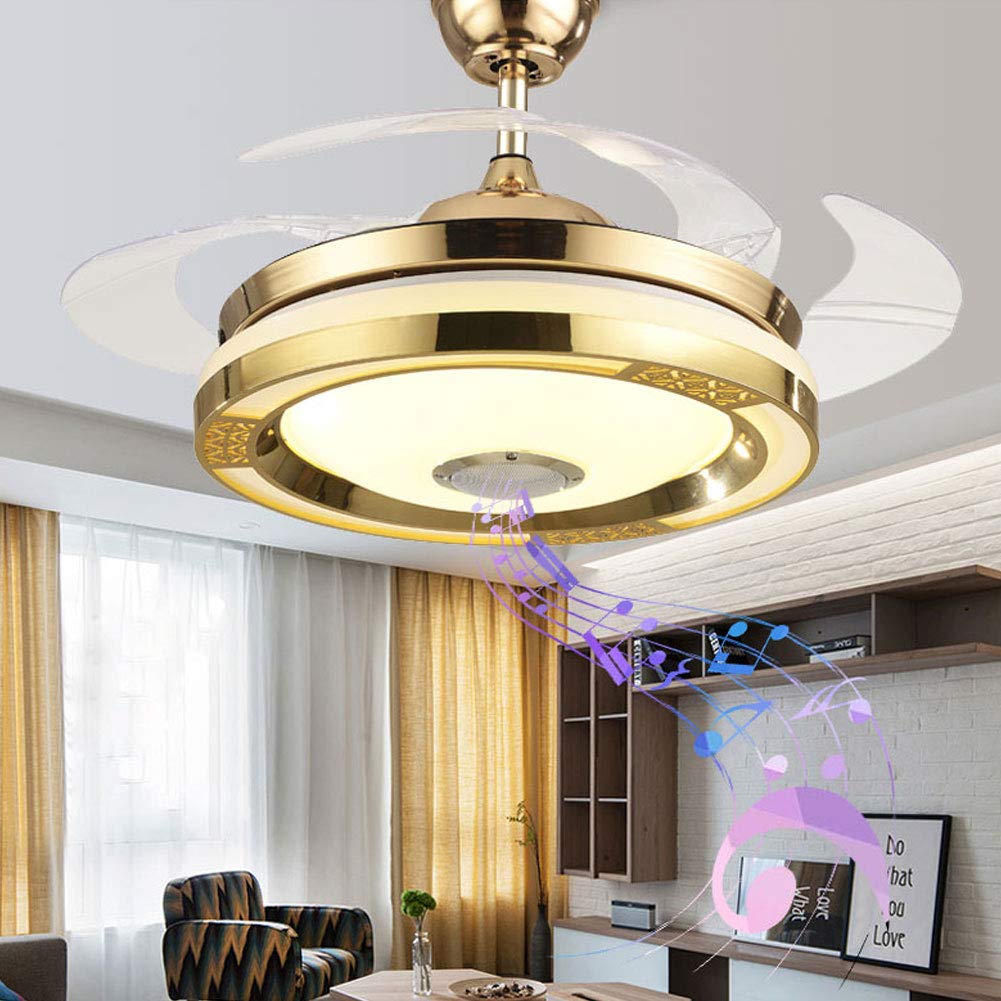 Buy TFCFL 42'' Modern Music Ceiling Fan with Light, Invisible Smart ...
