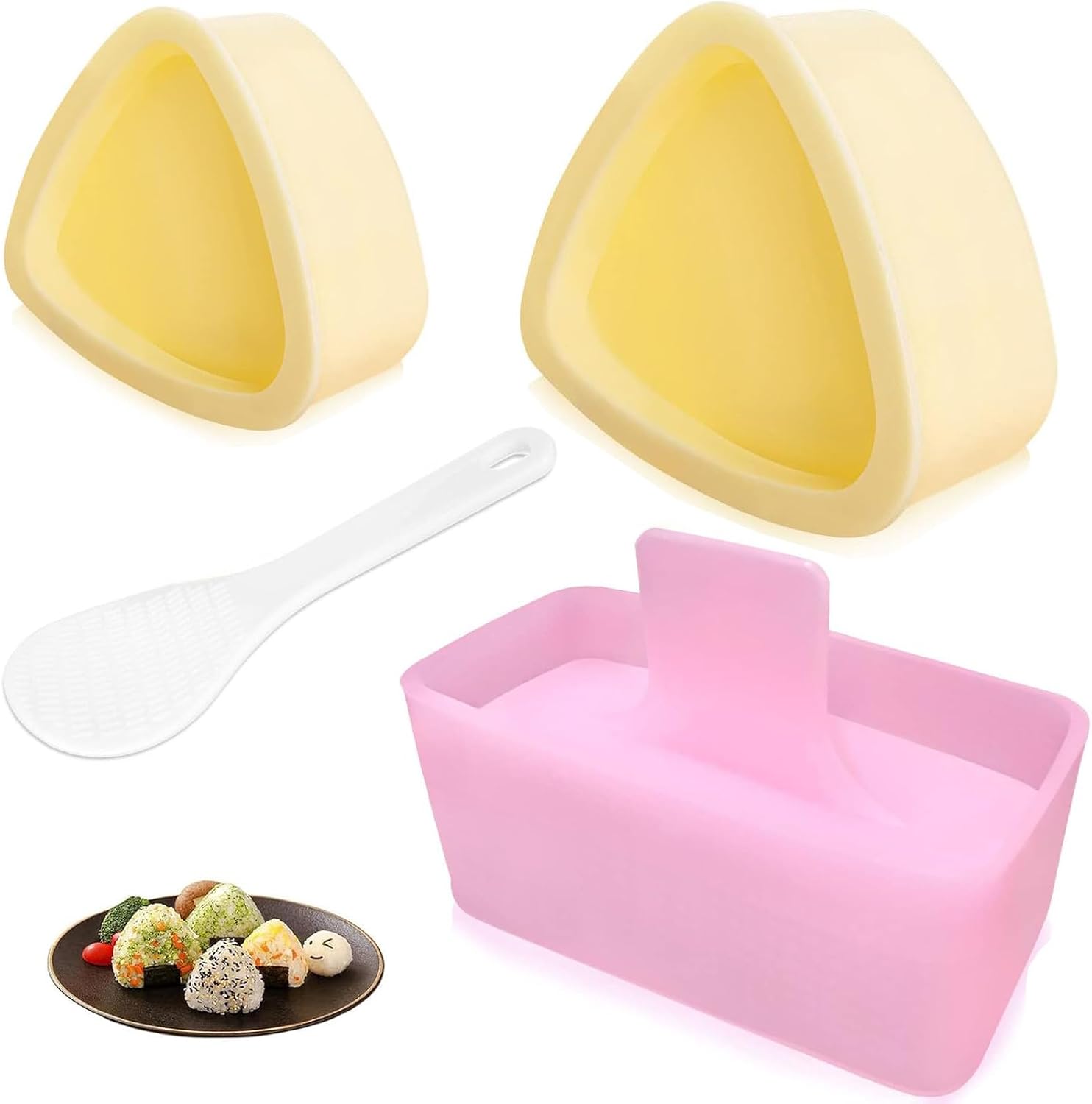 3 PCS Rice Ball Mould, Onigiri Maker Kit, Cute Triangular Sushi Press ...