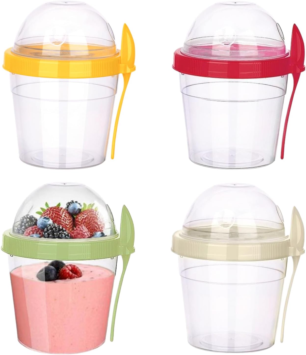 Amazon.com: Fairway Finds 4 Pack of 17 oz Yogurt Parfait Cups With Lids ...