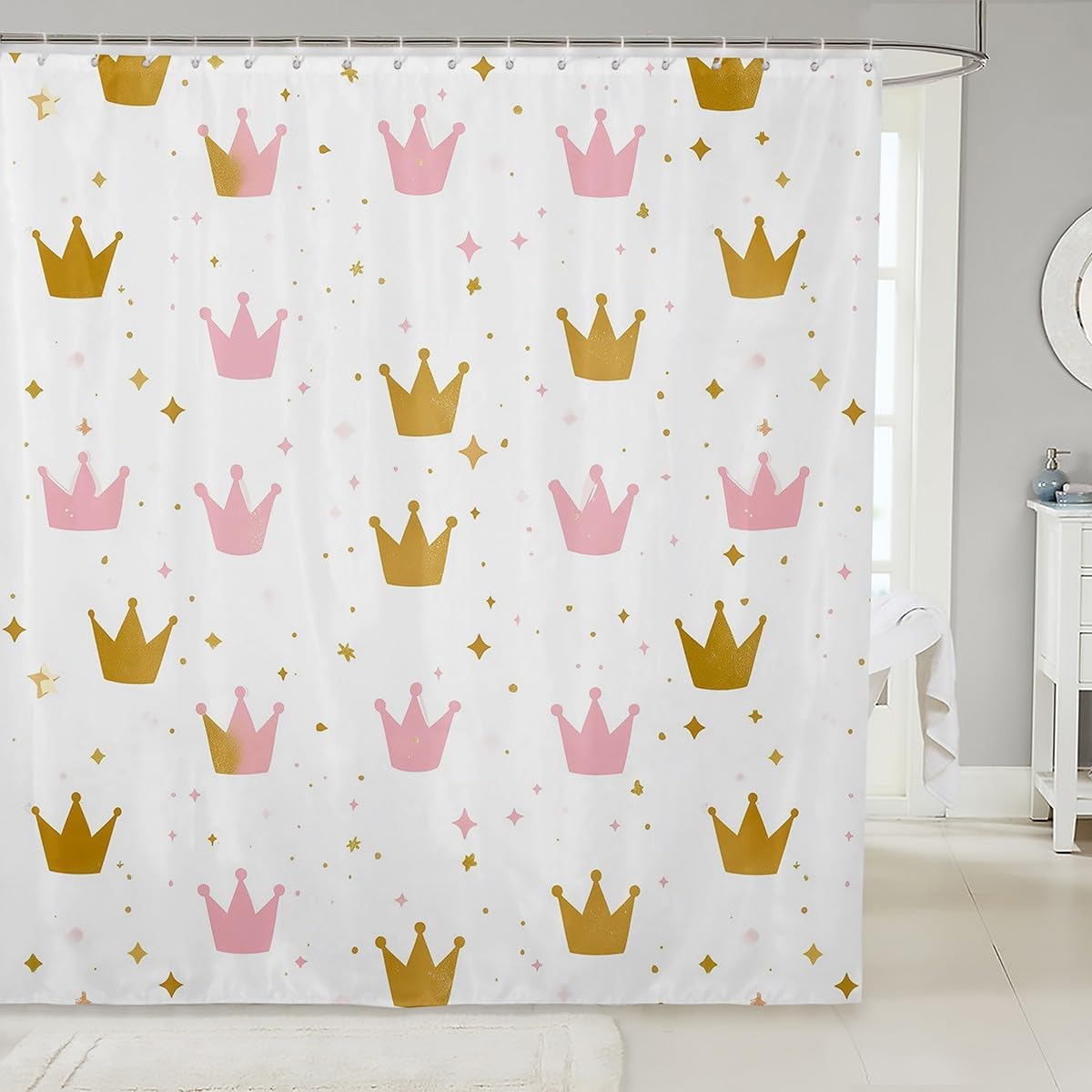 Amazon.com: Crown 72" W X 72" L Bathroom Shower Curtain Sets Golden And ...