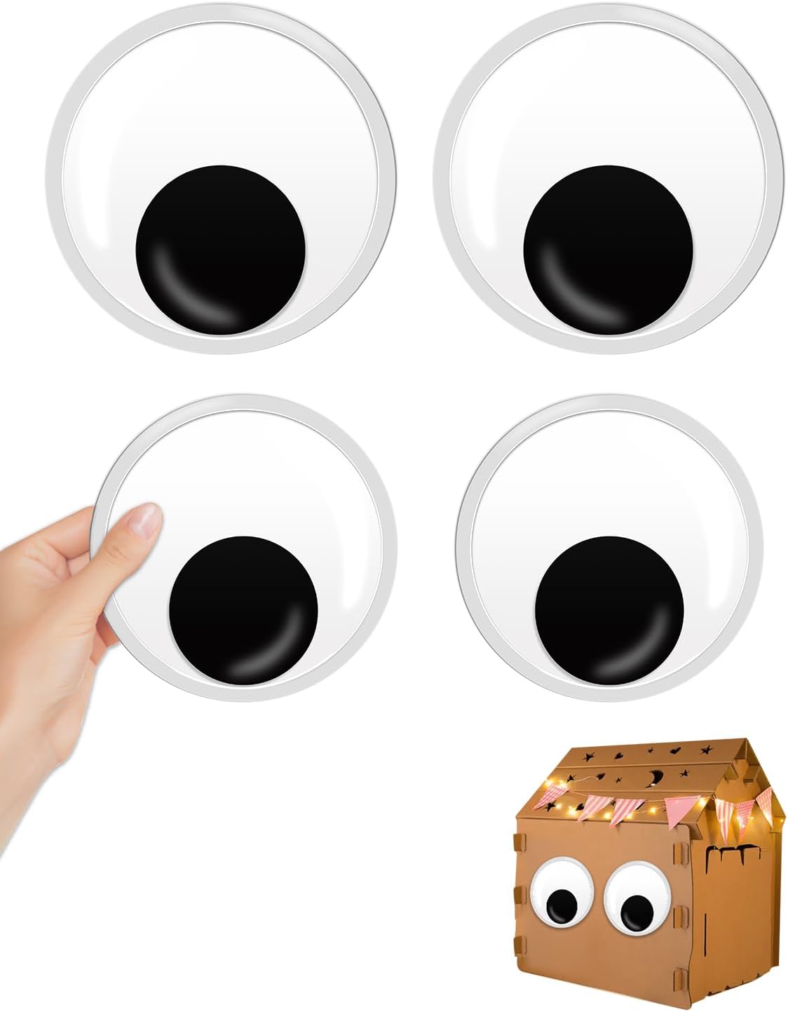 Amazon.com: OWMOSYX 4 PCS Large Googly Eyes Self Adhesive Giant Wiggle ...