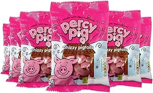 Percy Pig Phizzy Pigtails, Soft Sour Fruit Gummies, 170g (6 Pack ...