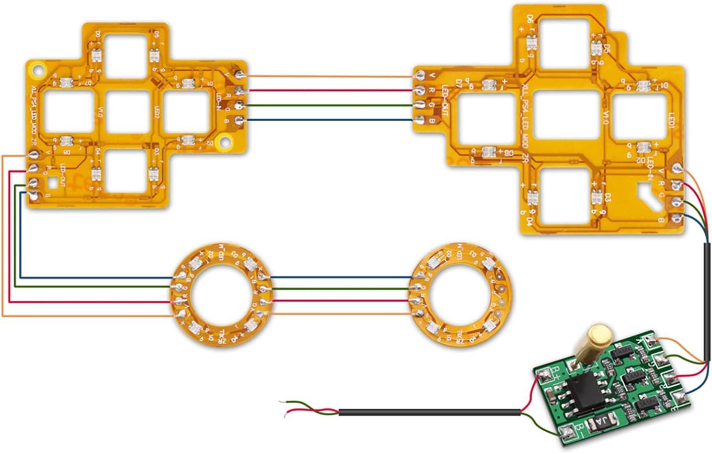 Amazon.com: 6Color Luminated DPad Thumbstick Thumb Grip DTF LED Buttons ...