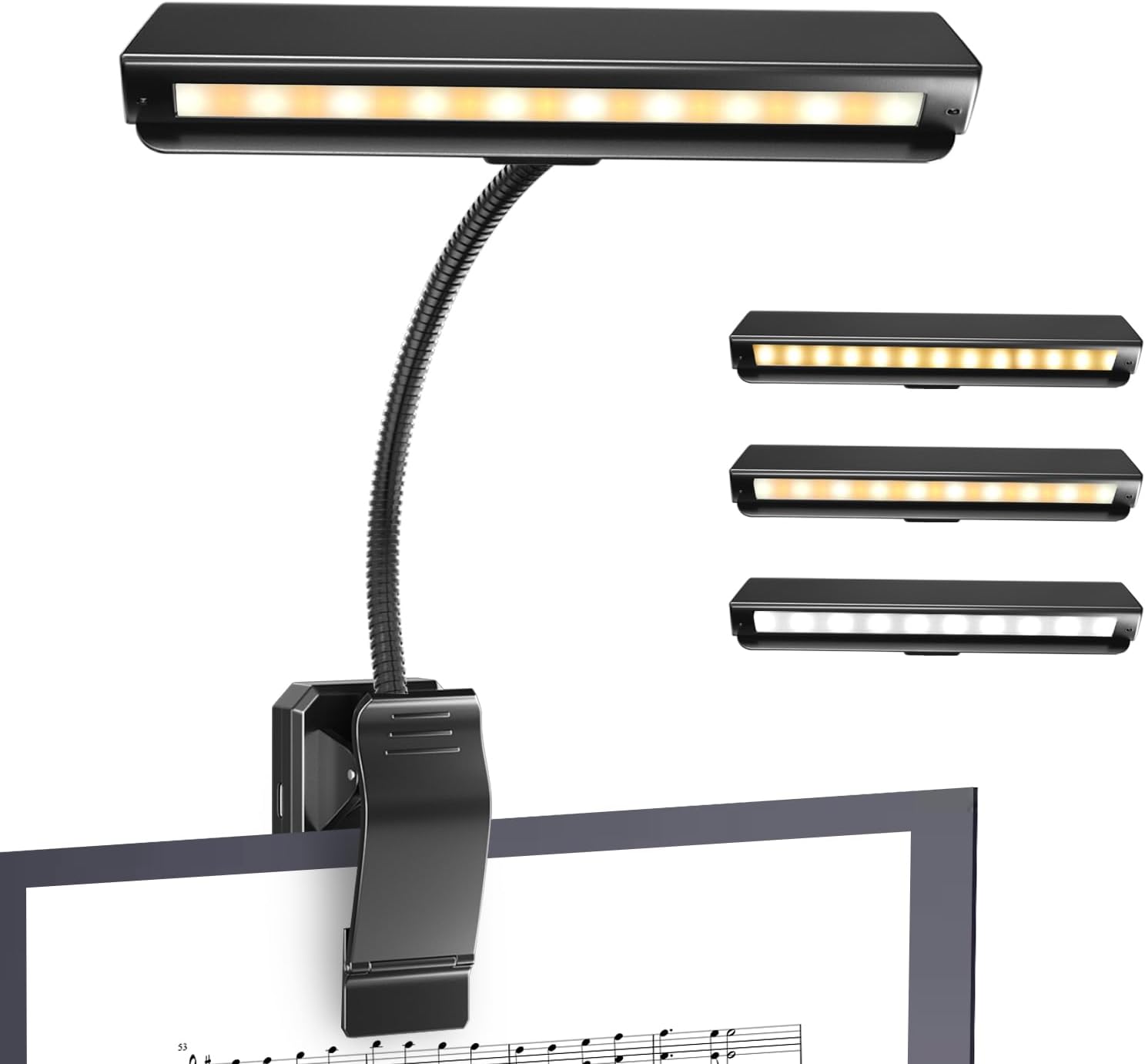 BrightArk 19 LED Music Stand Light, Clip-on Piano Reading Light, 3 ...