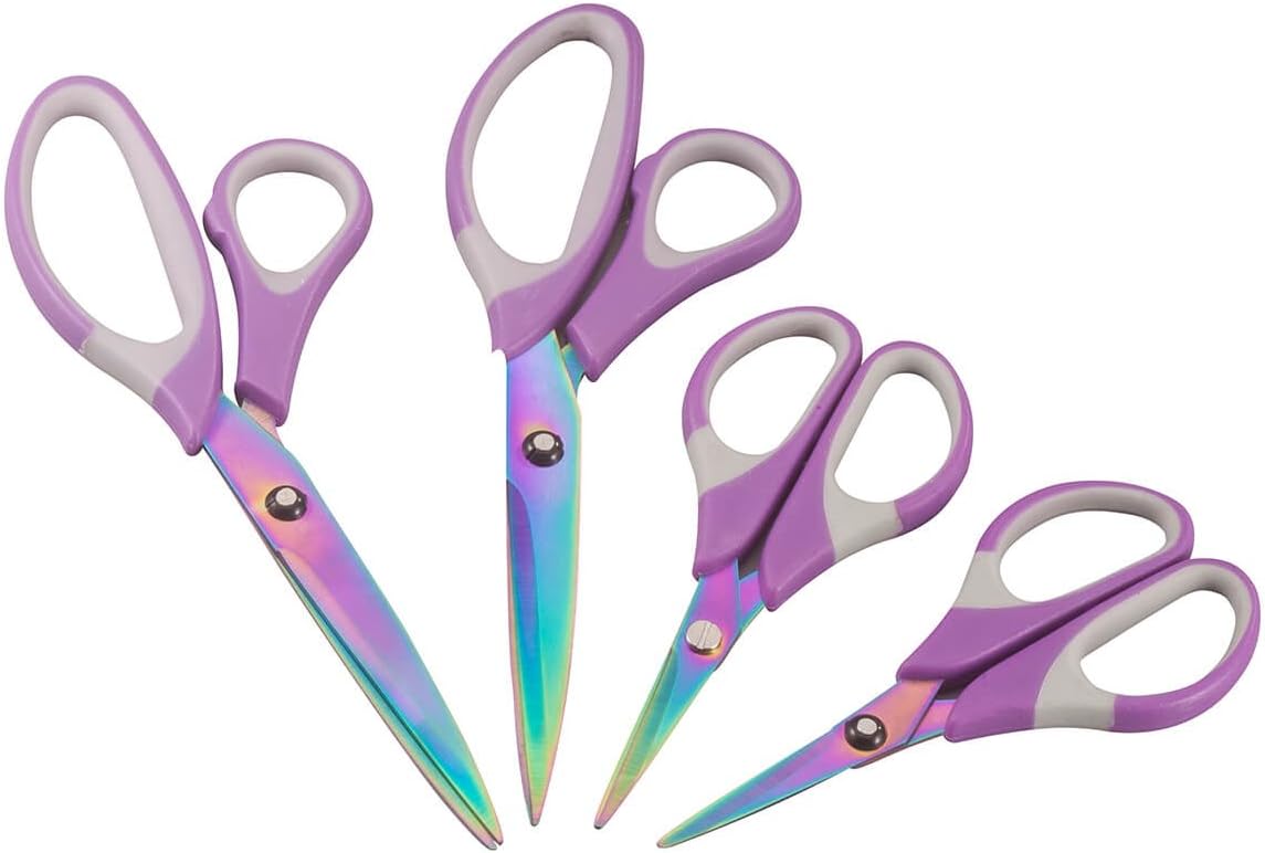 Amazon.com : Titanium Purple Scissors Set of 4 : Arts, Crafts & Sewing