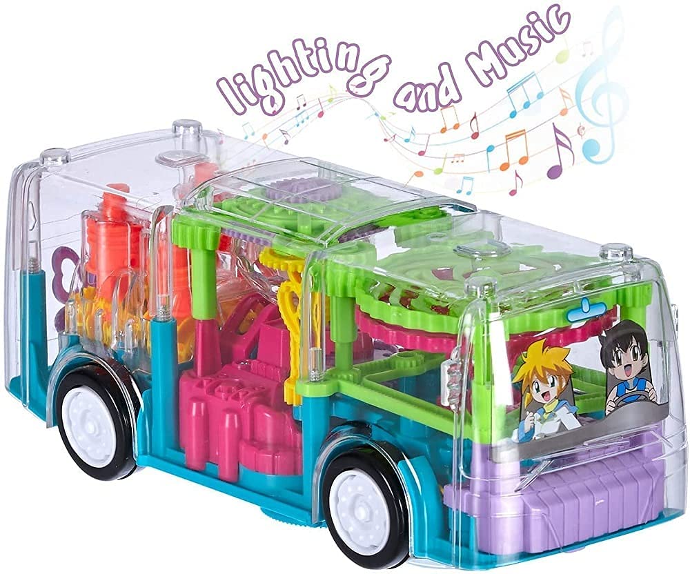 Buy Ethnic Forest Musical Bus Toy for Kids, 3D Bus Toy with 360 Degree ...