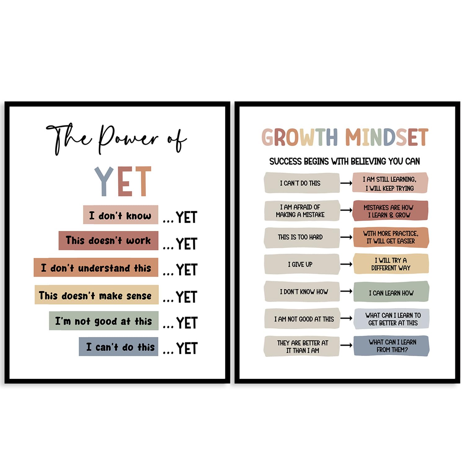 Amazon.com: Growth Mindset, The Power of Yet, Affirmation Print ...