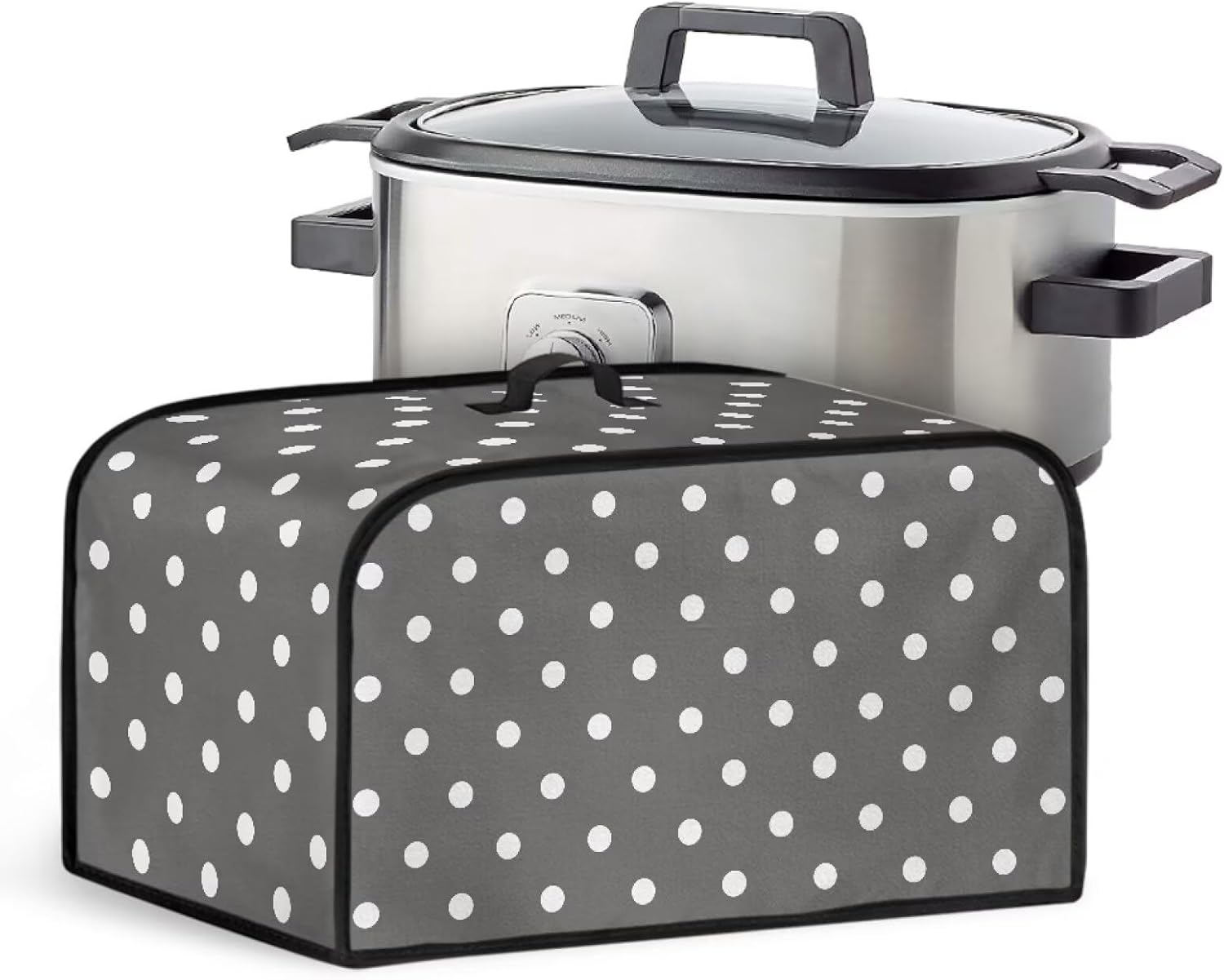 Amazon.com: Eheartsgir Gray Polka Dots Oval Slow Cooker Dust Cover ...