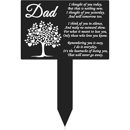 Amazon.com: Wesiti Memorial Stakes Grave Cemetery Decorations Metal Dad ...
