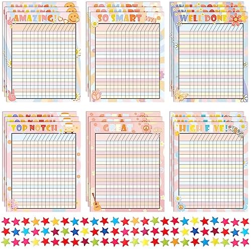 Amazon.com : Colarr 18 Pack Retro Incentive Chart for Classroom Reward ...
