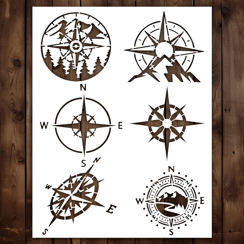 Amazon.com : Compass Stencil, Traveler Aids Stencils, Nautical Stencils ...